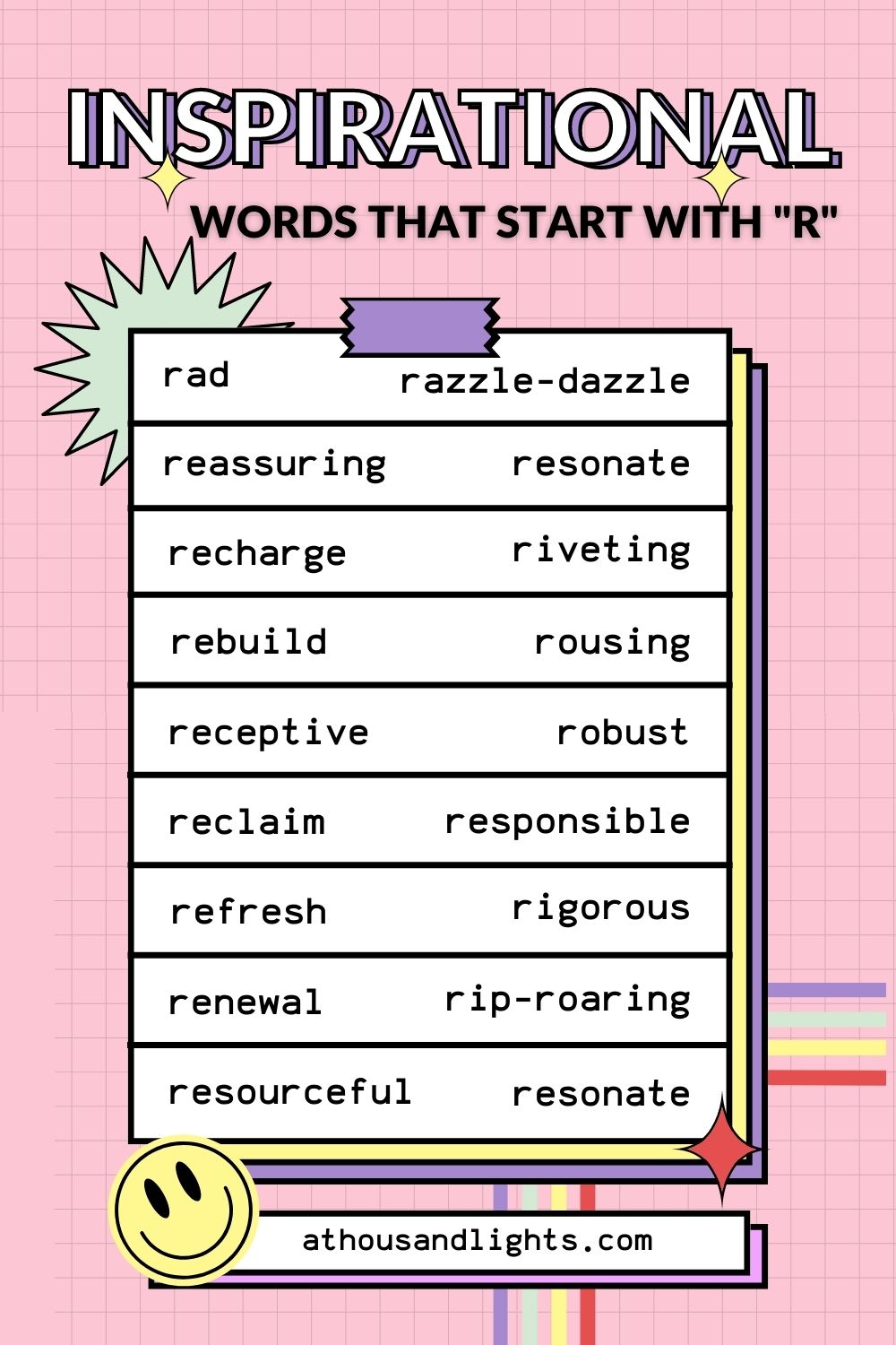 105 Inspirational Words that Start with R - A Thousand Lights