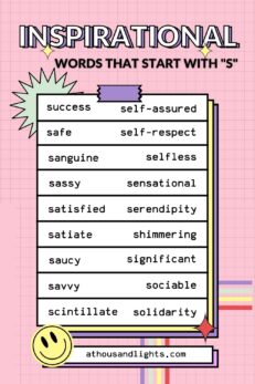 201 Inspirational Words that Start with S - A Thousand Lights