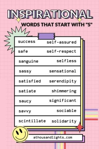 201 Inspirational Words that Start with S - A Thousand Lights